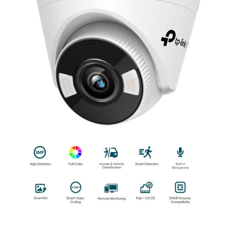 TP-LINK VIGI 3MP Full-Color Turret Network Camera, 2.8mm | Marsietis.lt