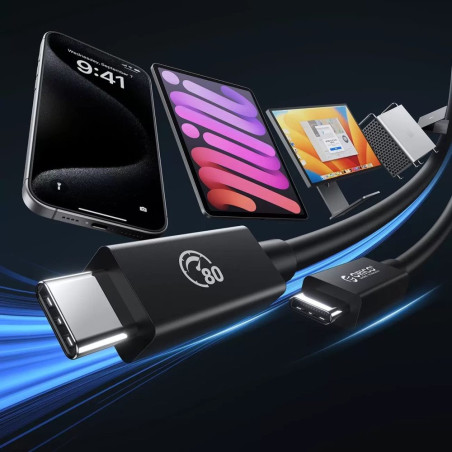 „Orico“ USB4 „Thunderbolt 5“ laidas, 80 Gbps, 240 W, USB-C į USB-C, 1,5 ...