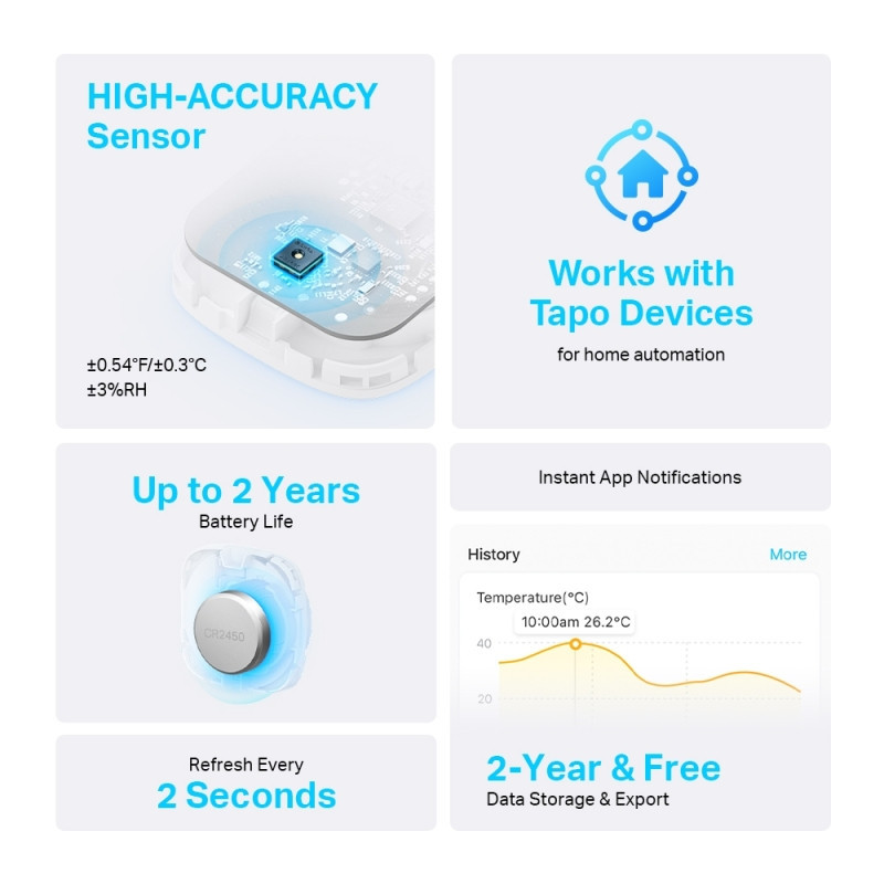 TP-LINK Smart Temperature Humidity Sensor, Tapo T310 | Marsietis.lt