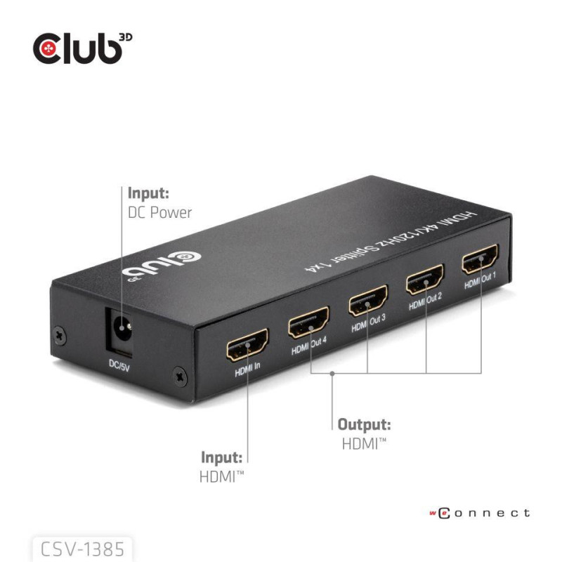 VIDEO SPLITTER HDMI 4PORT 4K 120HZ CSV-1385 CLUB3D | Marsietis.lt