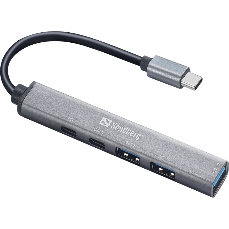 Sandberg 336-50 USB-C to 3xUSB-A+2xUSB-C Saver | Marsietis.lt