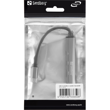 Sandberg 336-50 USB-C to 3xUSB-A+2xUSB-C Saver | Marsietis.lt