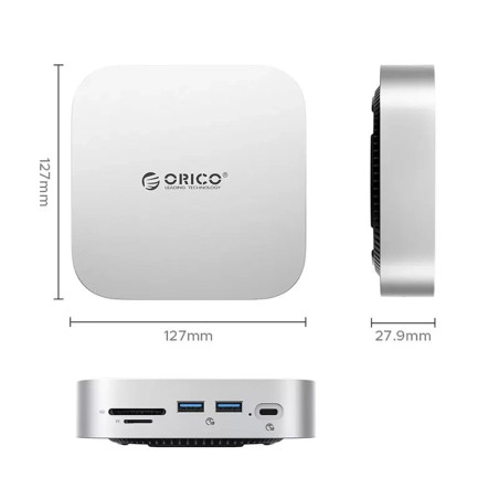 Orico MiniLink 9-in-1 Docking Station - Silver | Marsietis.lt