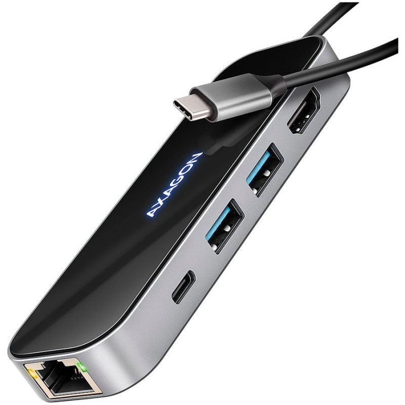 AXAGON HMC-6GLN 2x USB-A 5Gbps, 1x USB-C 5Gbps, 4K 60Hz HDMI, RJ-45 ...