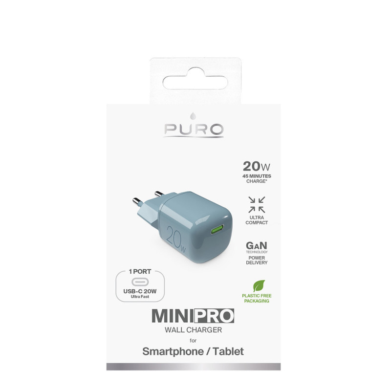 Puro 20W GaN USB-C Wall Charger - Green | Marsietis.lt