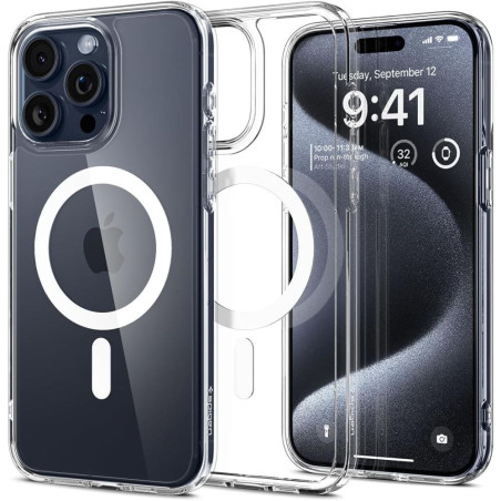 Spigen Ultra Hybrid Mag Case with MagSafe for iPhone 15 Pro - White ...