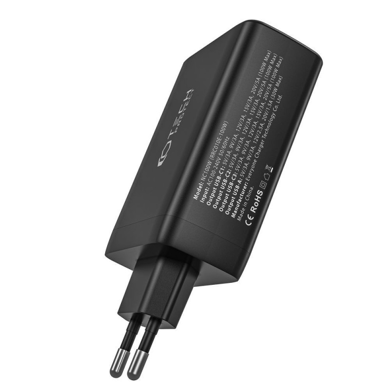 Tech-Protect NC100W-GAN įkroviklio tinklas GaN 3x USB-C PD 100W USB-A ...
