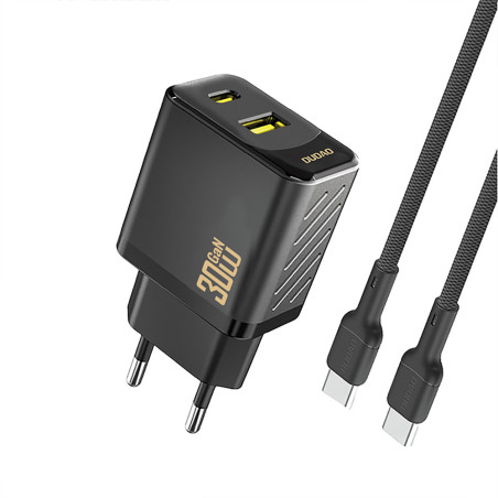 Dudao A27TCEU PD 30W GaN USB-A USB-C Wall Charger with USB-C Cable ...