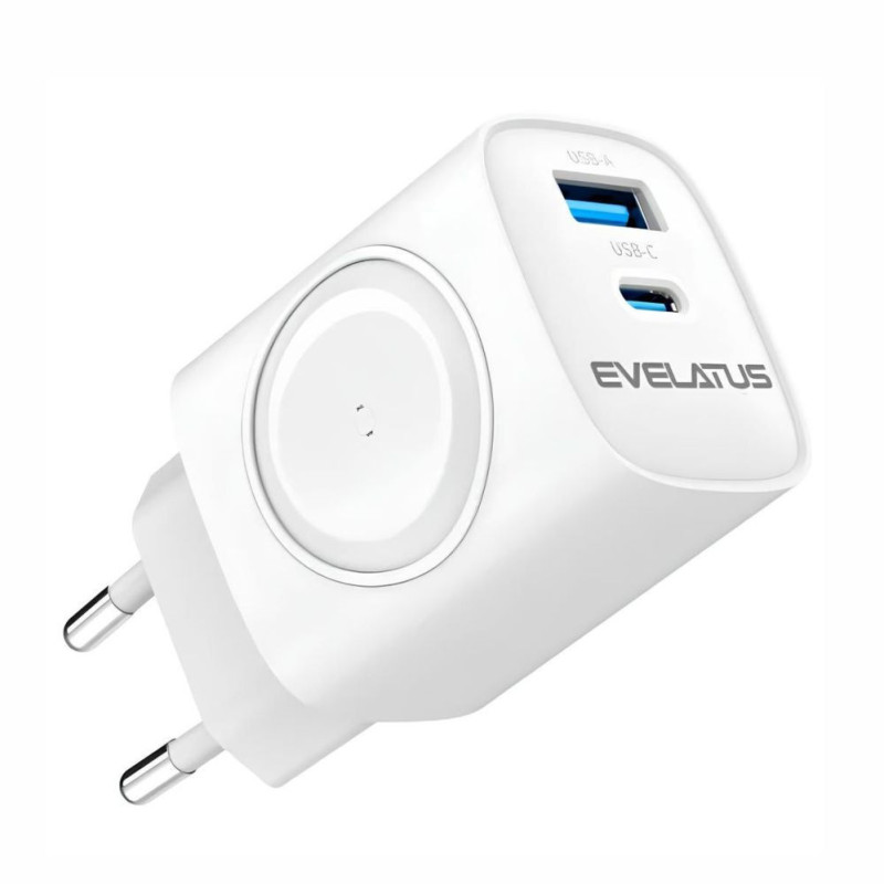 Evelatus Evelatus 2 in 1 Charger 20W Max USB-C+USB-A 15W Max USB-C+USB ...