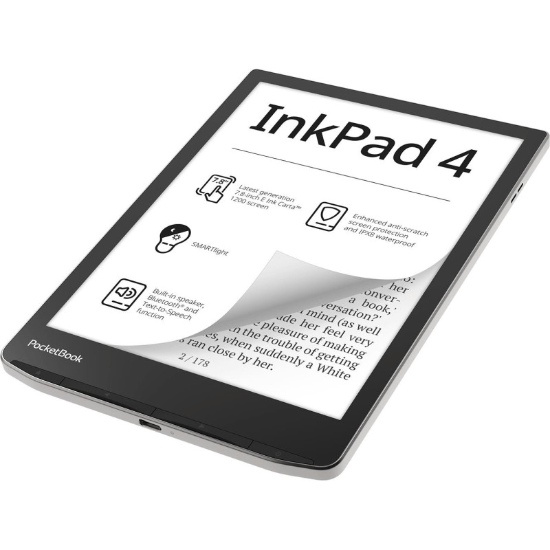 E-Reader, POCKETBOOK, InkPad 4, 7.8 , 1872x1404, 1xAudio-Out, 1xUSB-C ...