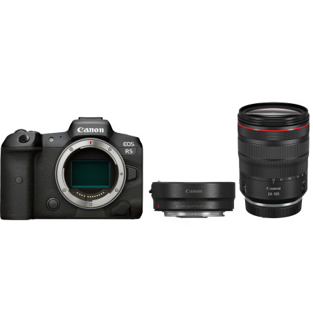 Canon EOS R5 + RF 24-105mm f 4L IS USM + Mount Adapter EF-EOS R ...