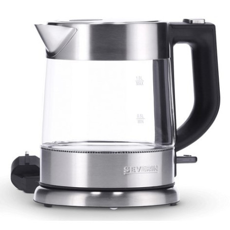 Electric Kettle - Severin WK 3468 1L Glass Stainless Steel 360 ...