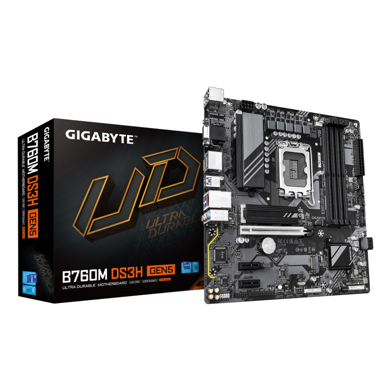 Motininė Plokštė - GIGABYTE B760M DS3H GEN5 LGA 1700, DDR5 5600MHz, 2xM ...