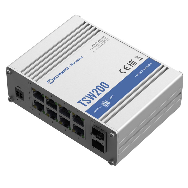 8-port, 8 PoE port switch TELTONIKA TSW200 | Marsietis.lt