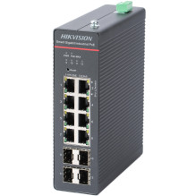Hikvision 12-port 8 PoE industrial managed switch DS-3T1512HP-SI-8P4F ...