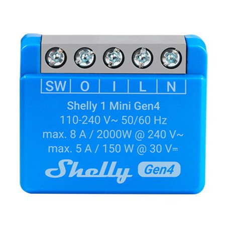 SHELLY 1 Mini Gen4 išmanusis jungiklis 1P mėlynas | Marsietis.lt