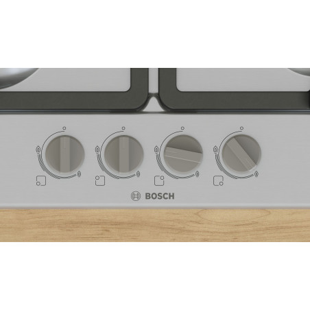 Bosch Serie 4 PGH6B5K90 hob Stainless steel Built-in 60 cm Gas 4 zone s ...