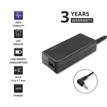 Power adapter for Acer laptop, 40W, 19V, 2.1A, 5.5×1.7 mm, with power ...