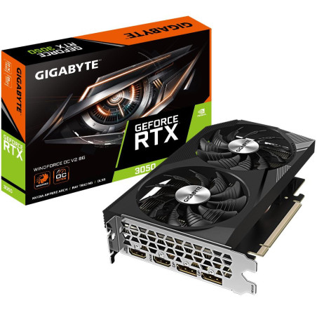 Graphics Card, GIGABYTE, NVIDIA GeForce RTX 3050, 8 GB, GDDR6, 128 bit ...