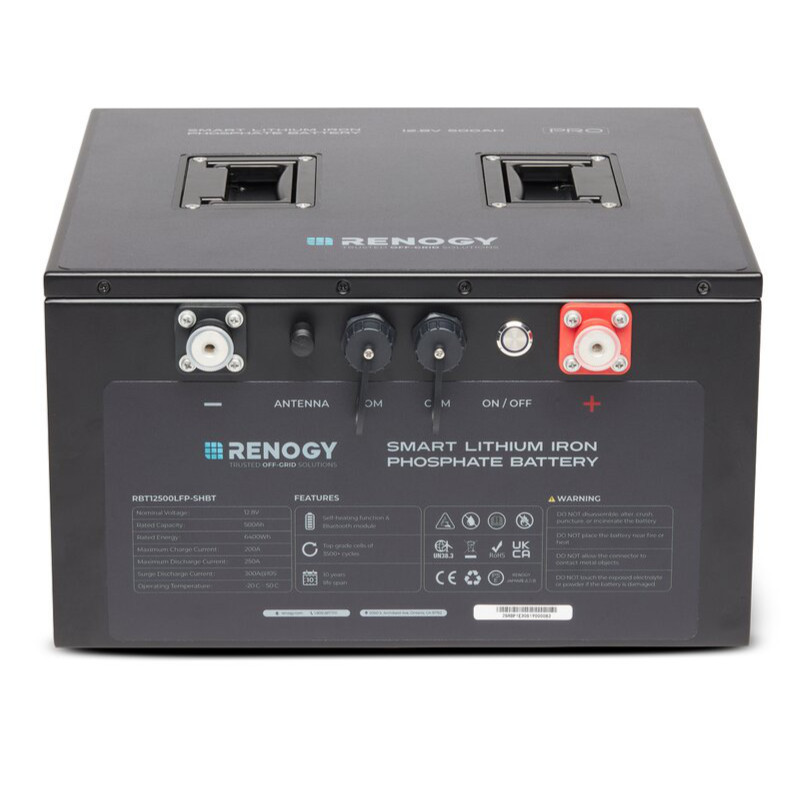 „Renogy LiFePO4 12V 500Ah Pro“ išmanusis akumuliatorius su „Bluetooth ...