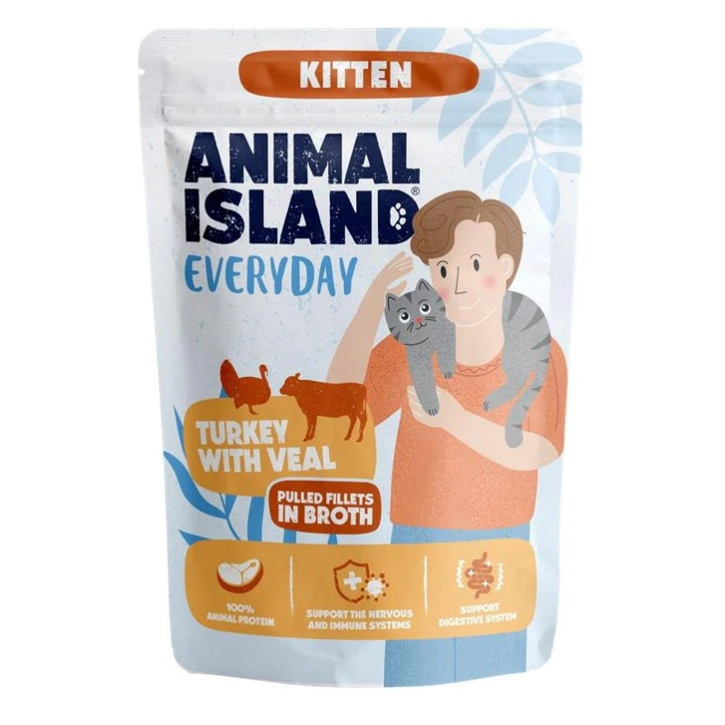 ANIMAL ISLAND Everyday Kitten kalakutiena su veršiena sultinyje ...